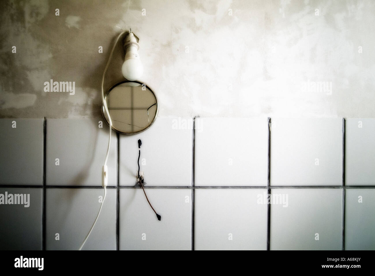 A wall under construction with electrical line Stock Photo - Alamy