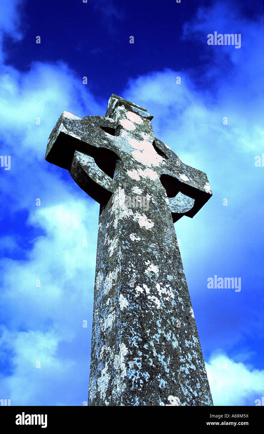 High Celtic cross, Ireland Stock Photo - Alamy