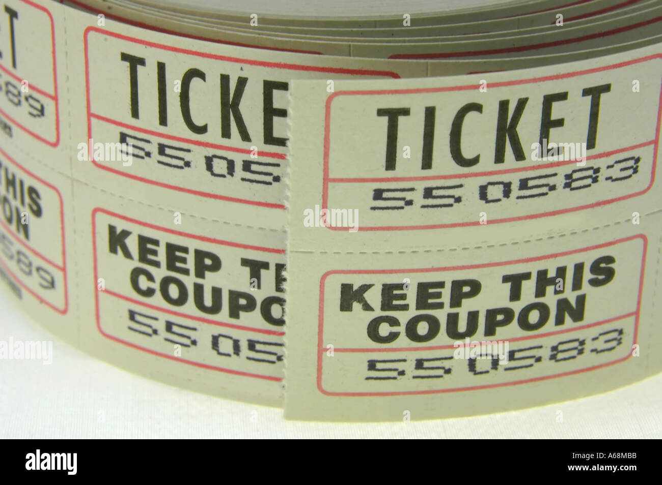 Roll of Paper Tickets Stock Photo - Alamy