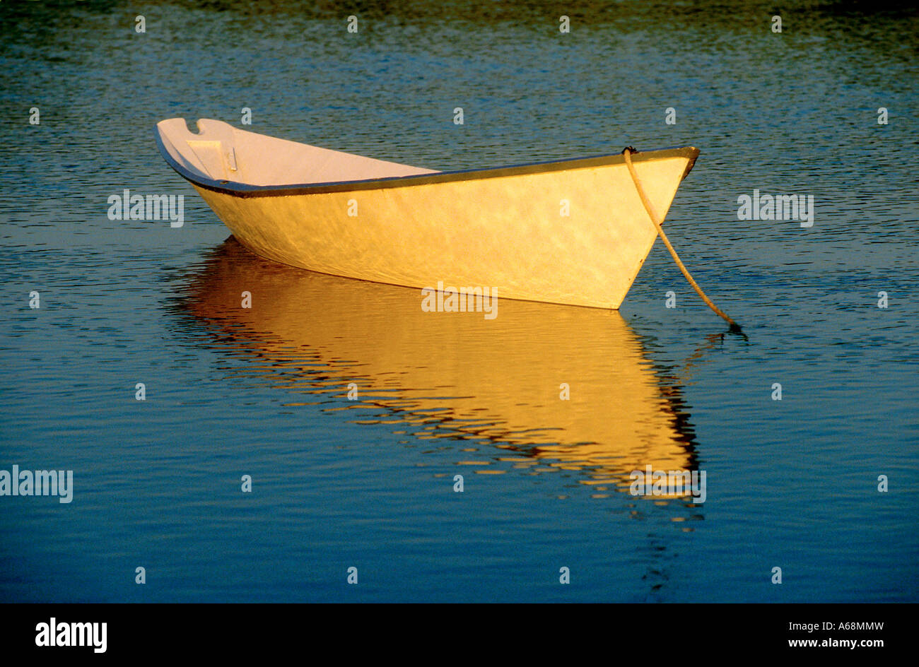 Rowboat in Nauset Harbor Cape Cod MA Stock Photo - Alamy