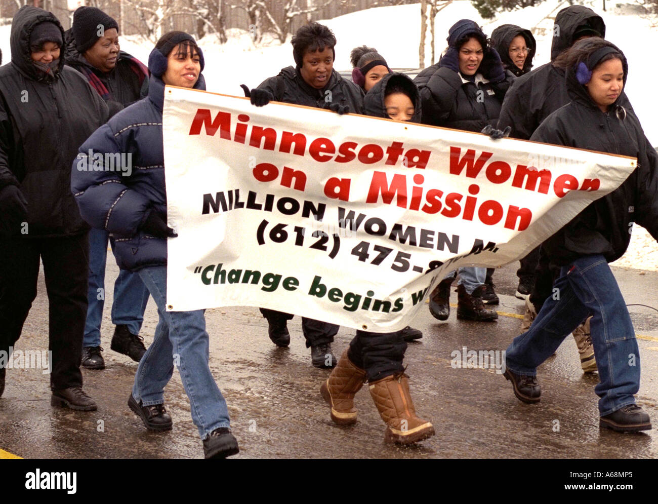 Black women on a mission age 12 thru 40 in Martin Luther King Day March ...