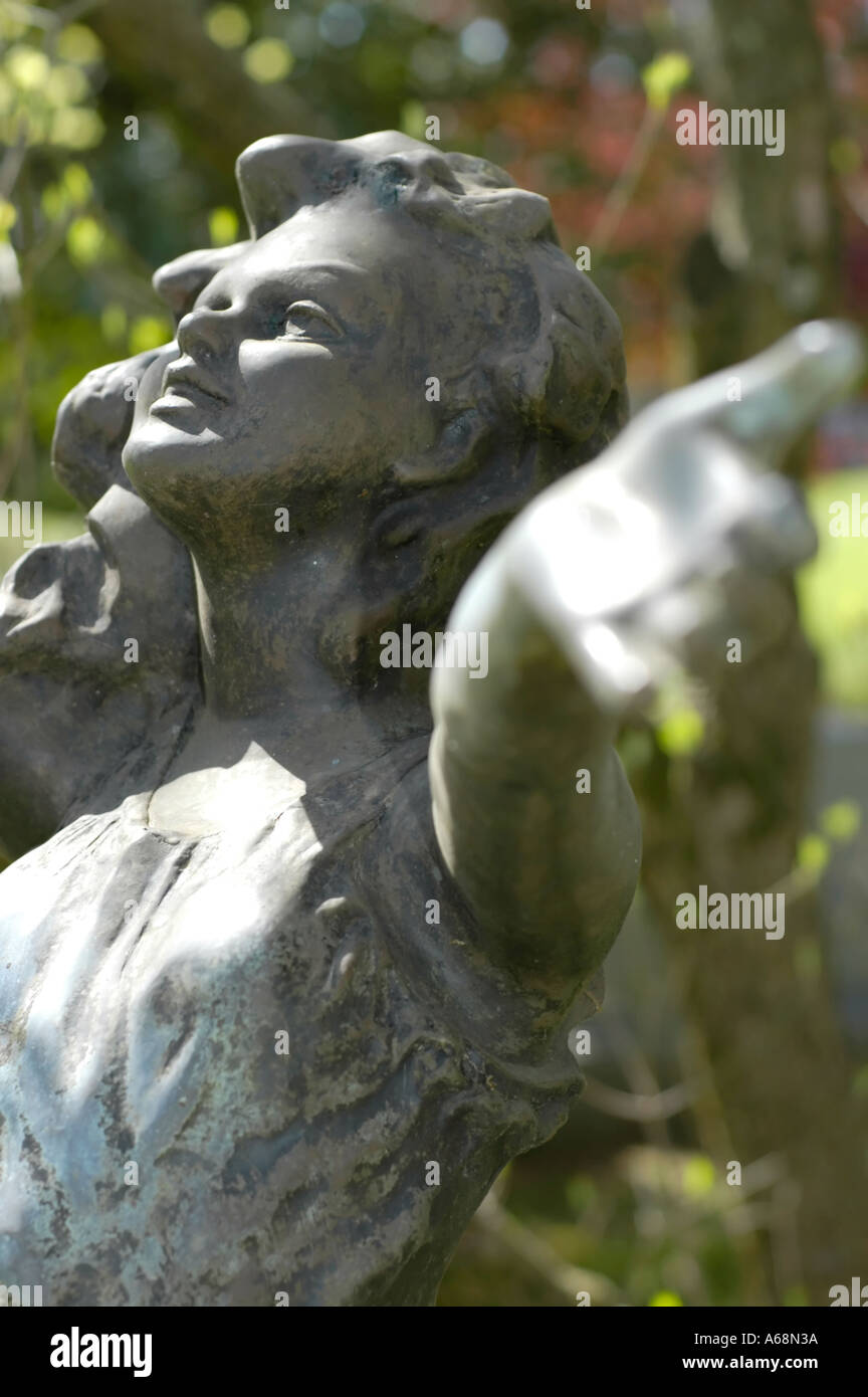 Young Girl With Arms Open to Heaven Stock Photo - Alamy
