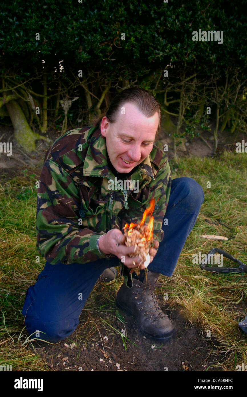 Friction Fire Lighting the moment of success Stock Photo - Alamy