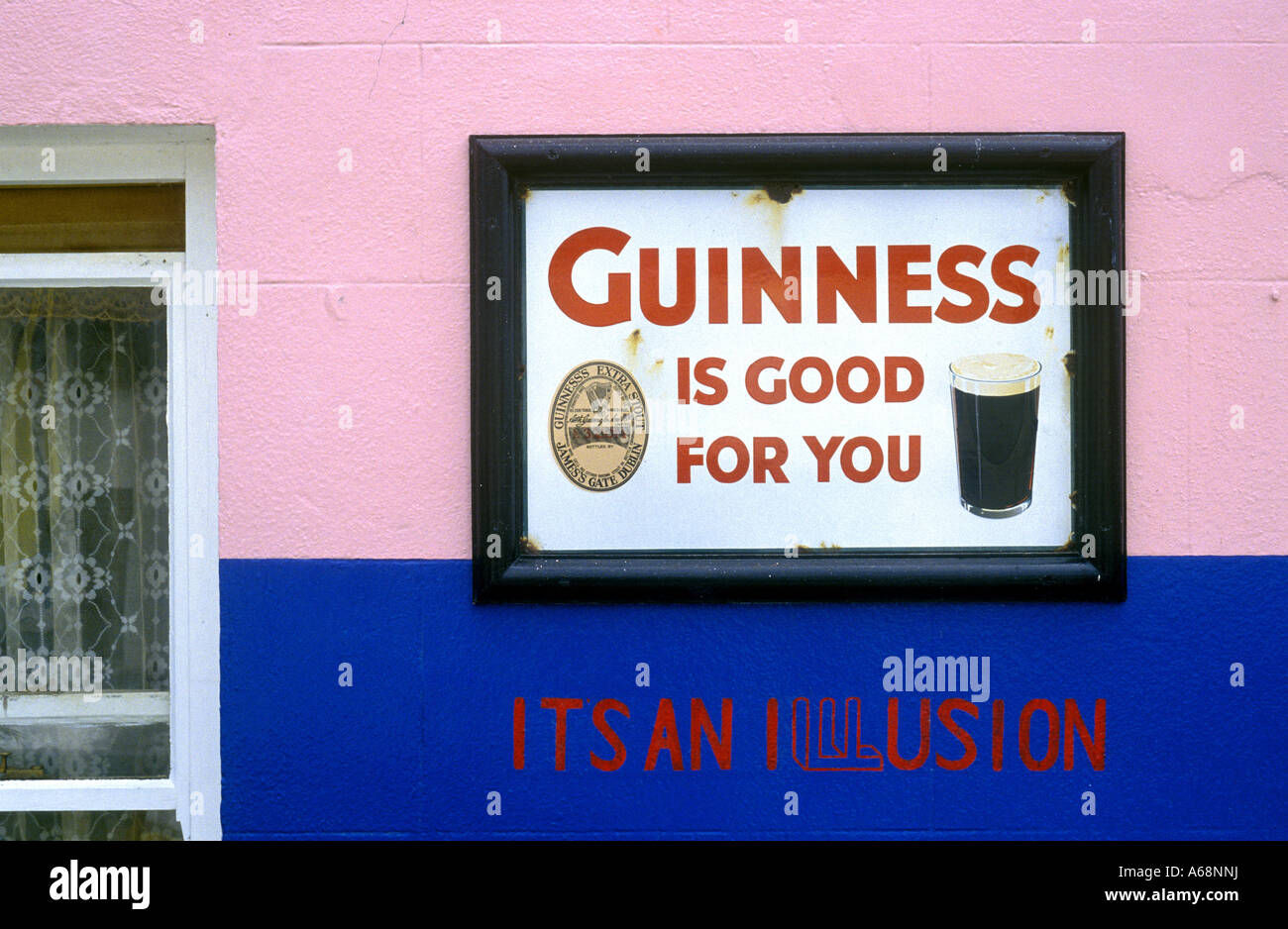Guinness sign at Dan Foley s Irish pub Annascaul County Kerry Ireland ...
