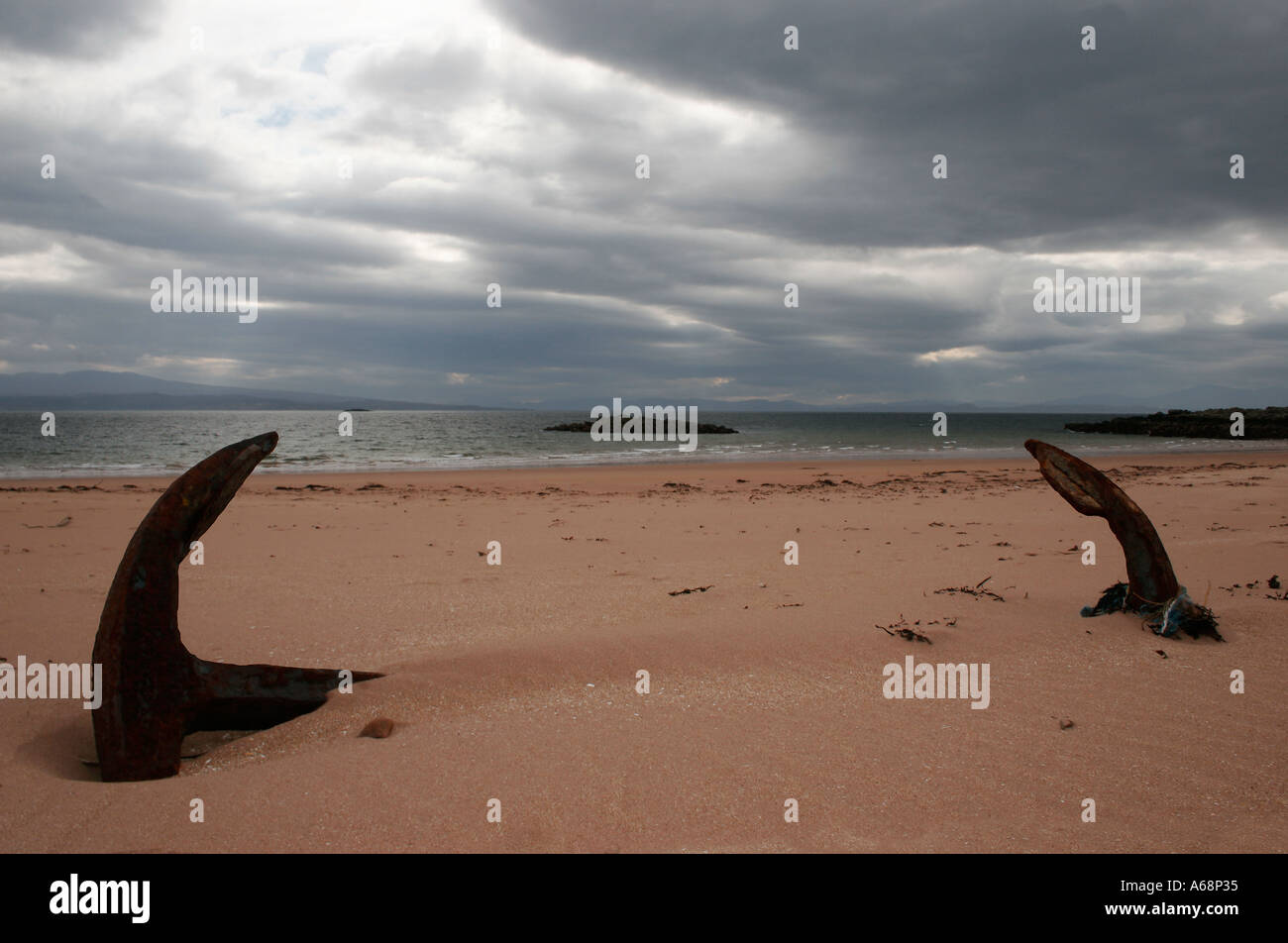 Anchors on Red Point Beach West Coast of Scotland UK Stock Photo - Alamy