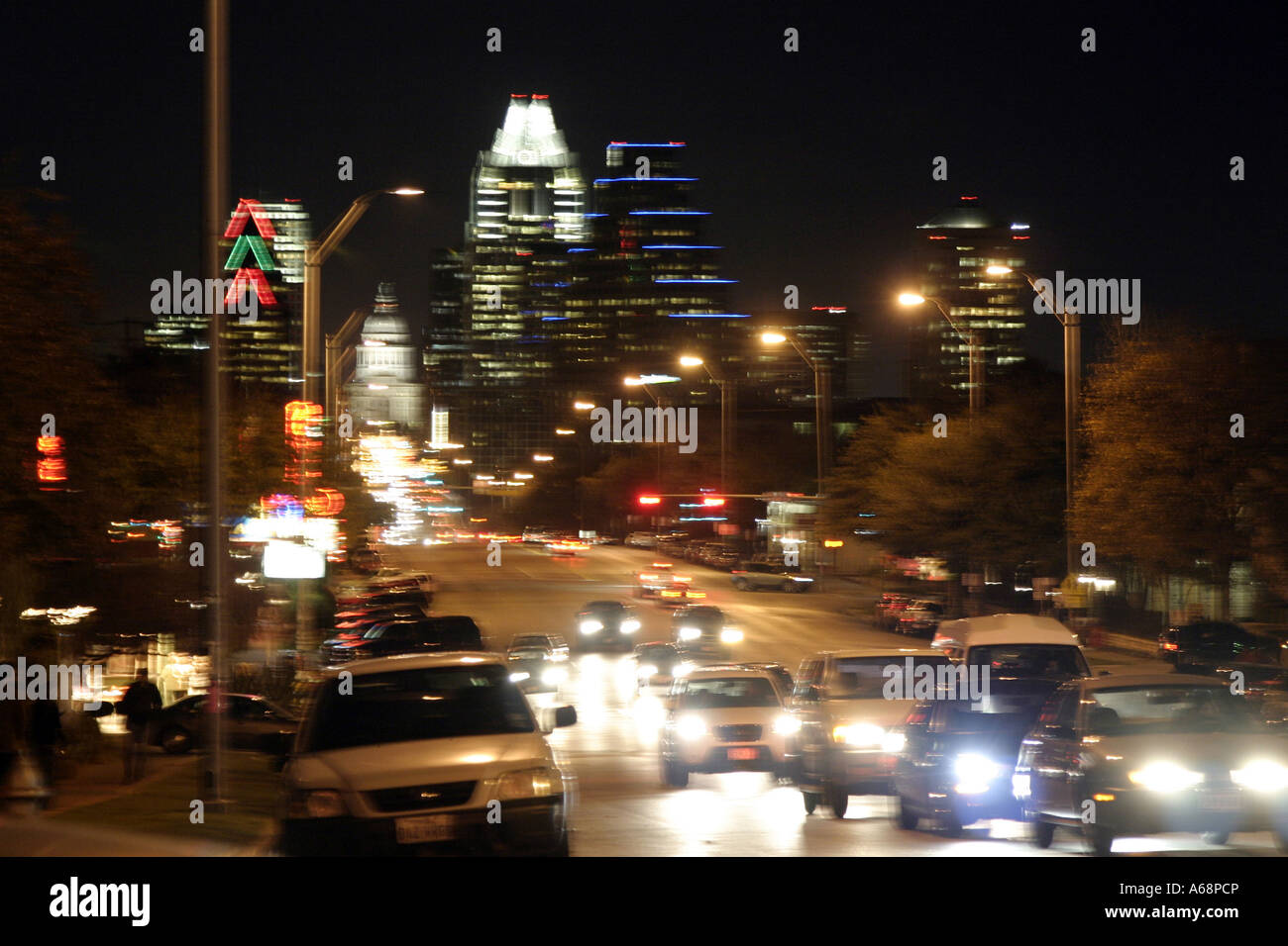 Austin congress street night hi-res stock photography and images - Alamy