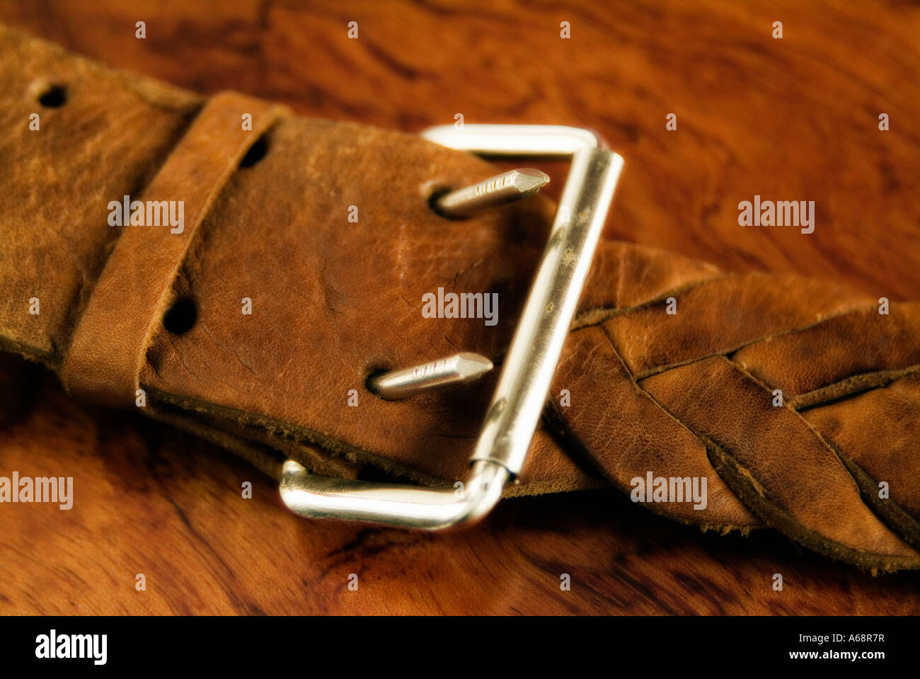 Closeup of a leather belt and buckle Stock Photo - Alamy