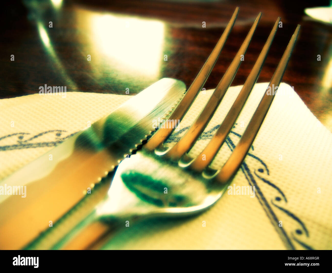 Cutlery on the table Stock Photo - Alamy