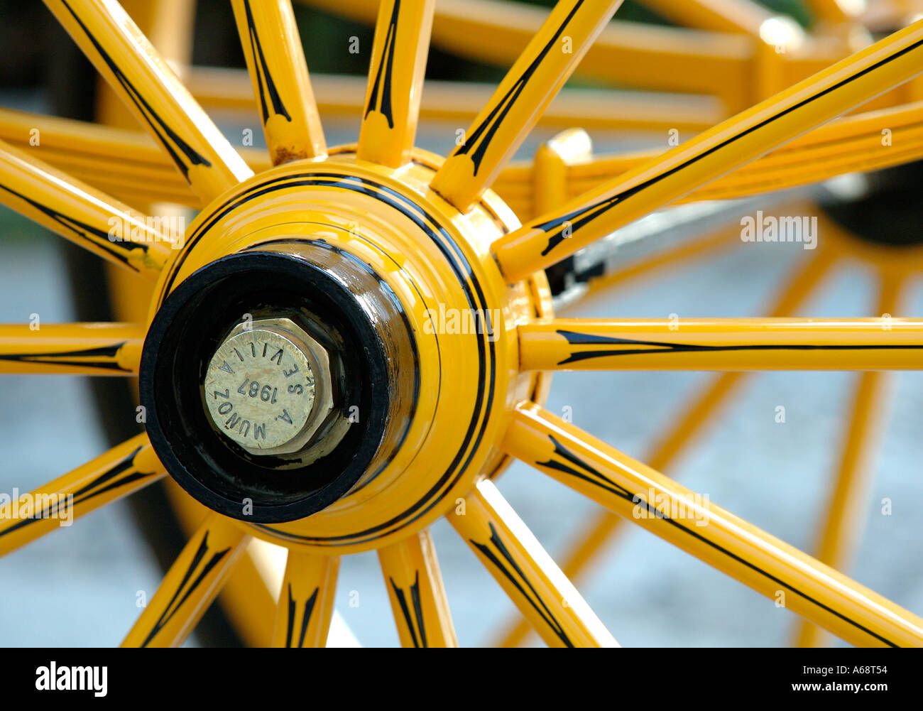 Horse carriage wheel detail outside the Cathedral Seville Spain Stock ...