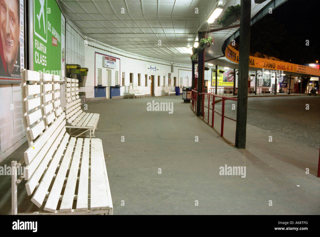 Prague bus station at night Stock Photo - Alamy