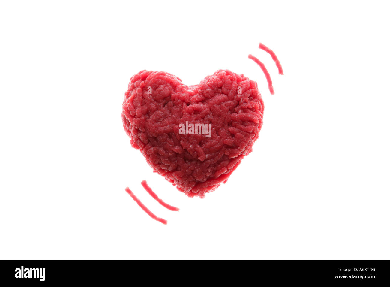 Heart shape made with ground meat Stock Photo - Alamy