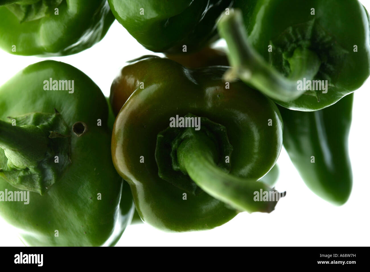 Green chilli peppers close up Stock Photo - Alamy