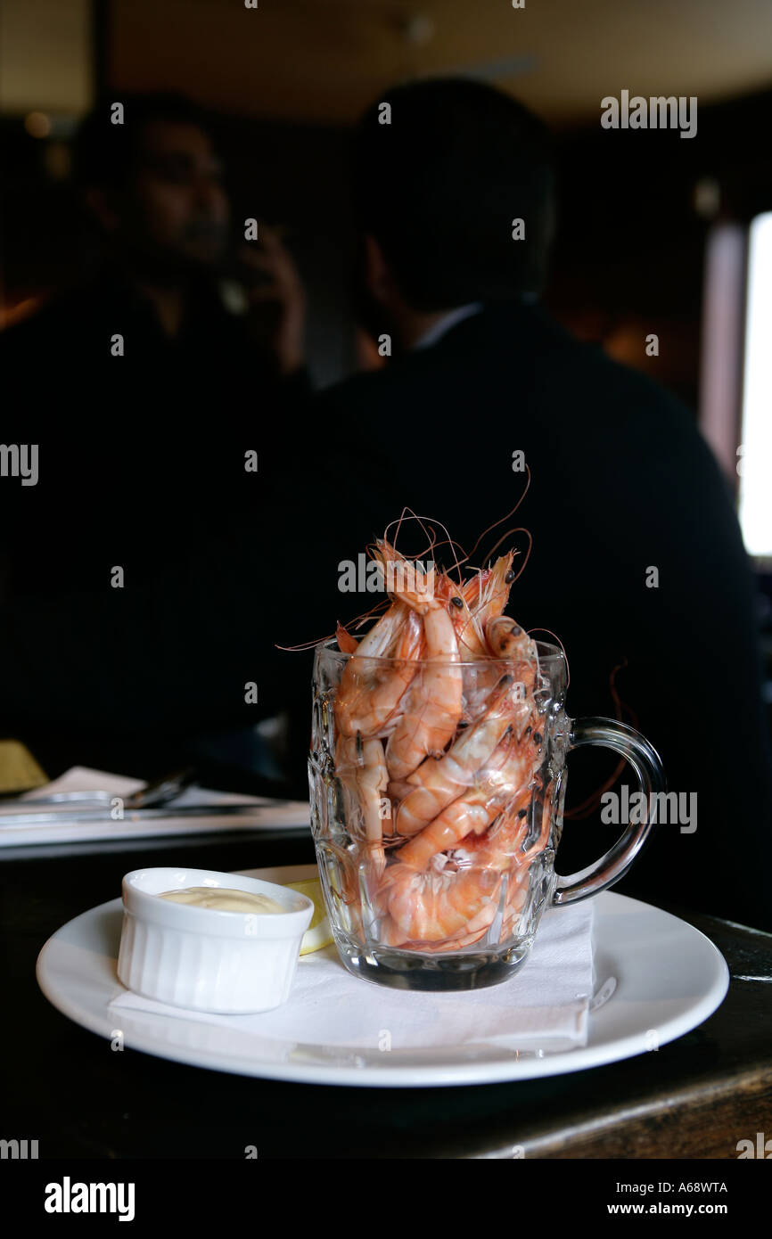 A pint of shrimp in a pub Stock Photo - Alamy