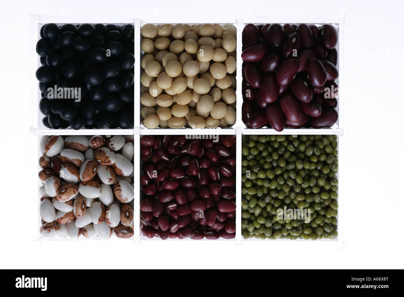Assortment of beans and nuts top view Stock Photo - Alamy