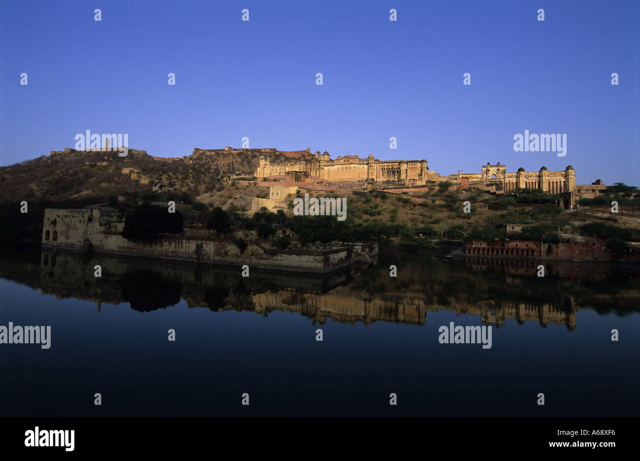 Amber palace reflected in moat at dawn Rajasthan India Stock Photo - Alamy