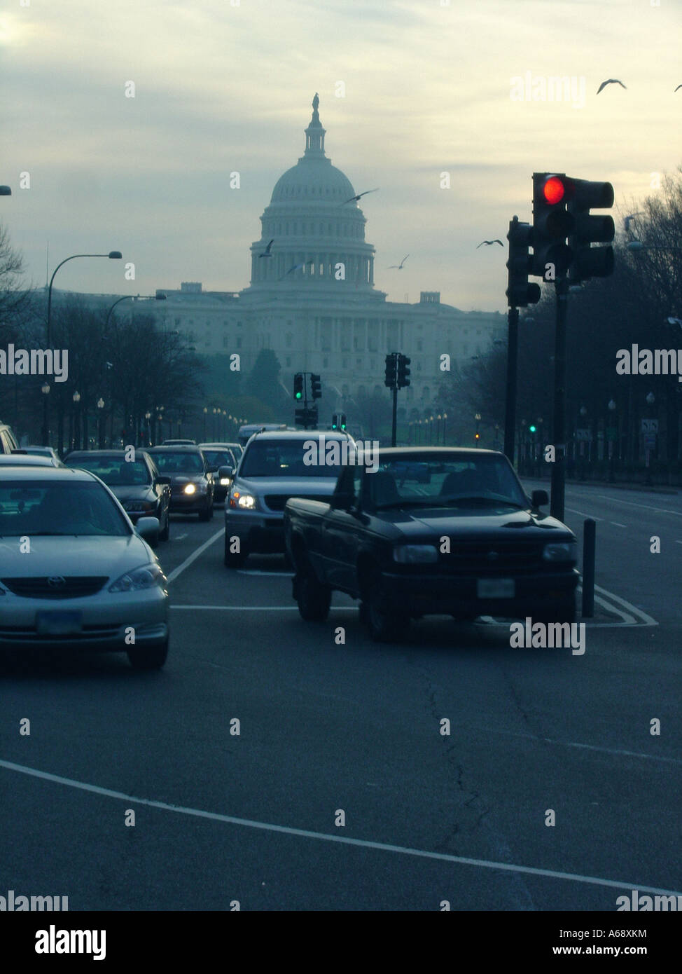 Early Morning Urban Scene of United States Capitol Building Washington ...