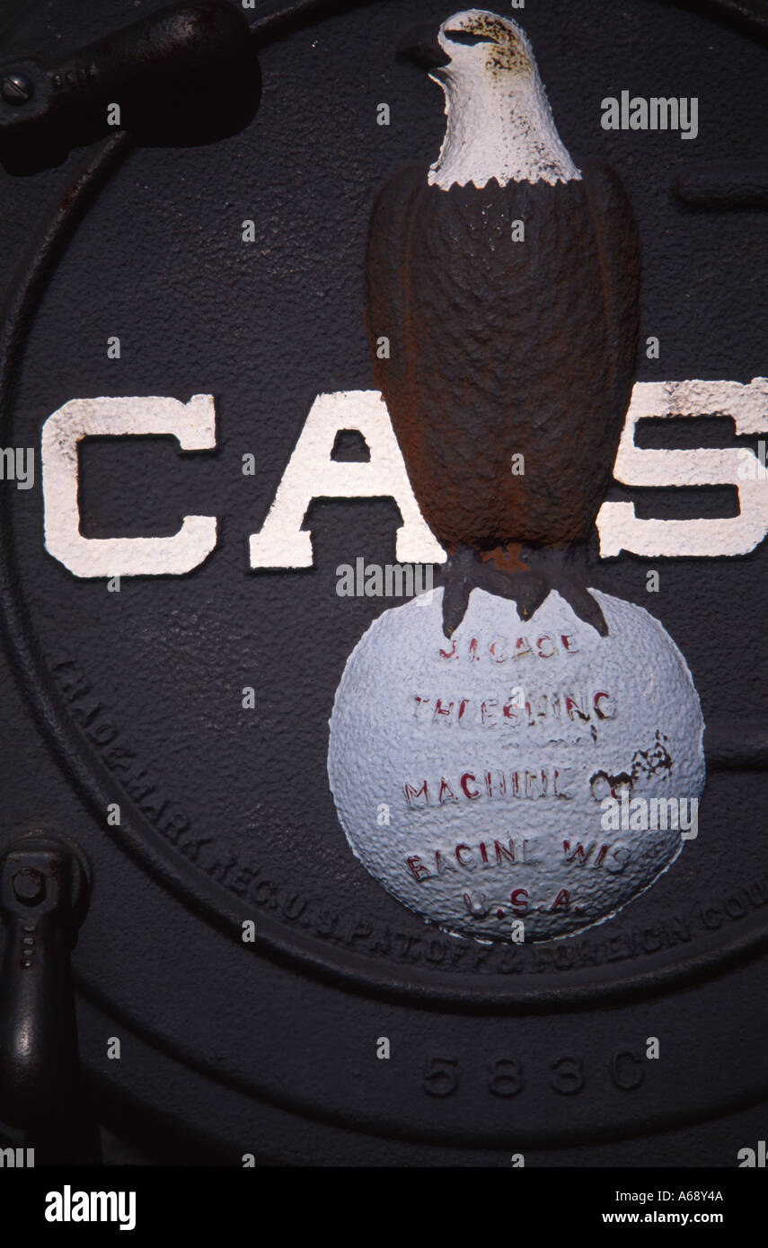 Detail of front plate on the boiler of an antique steam tractor Stock ...