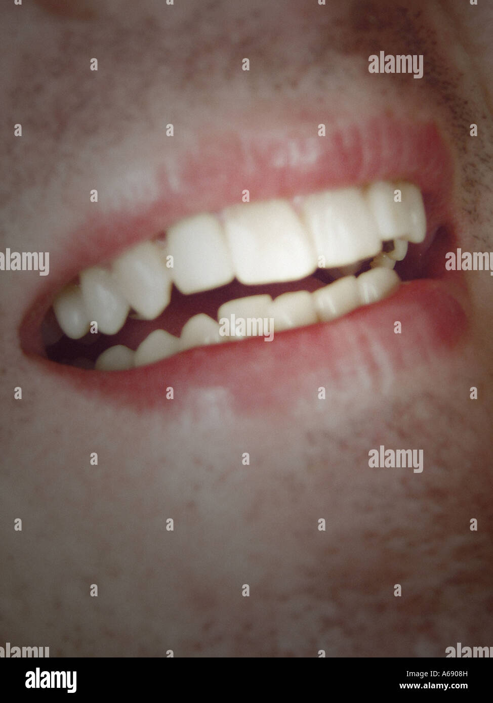 Closeup of a Smilling Laughing Man s Mouth Photographed in an Artistic ...
