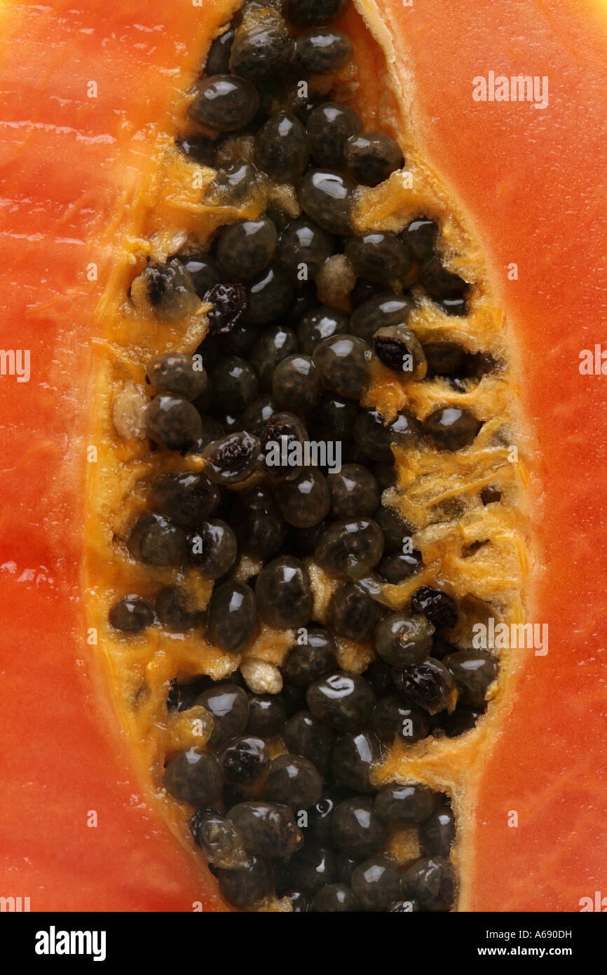 Papaya cross section Stock Photo - Alamy