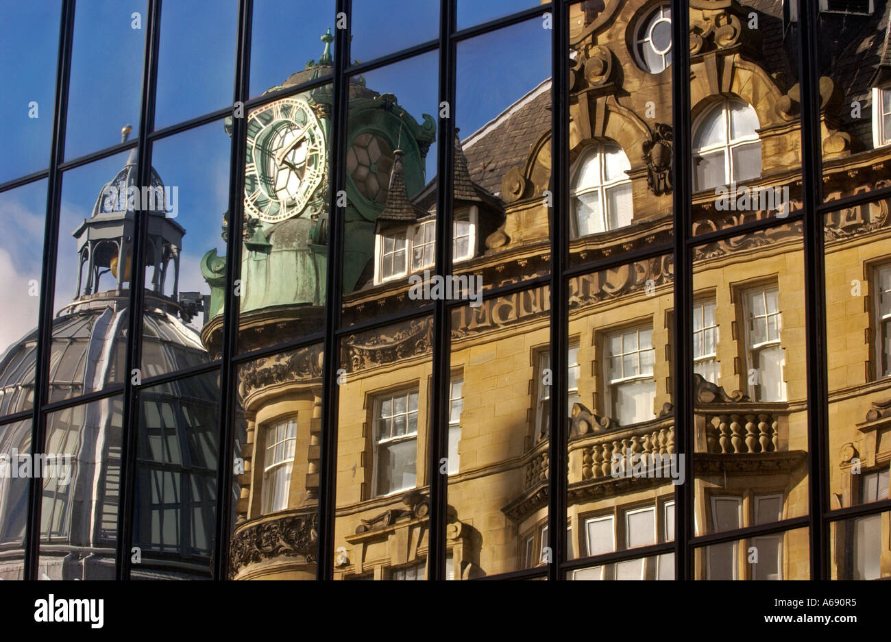 Reflection of Emerson Chambers building in Eldon Square Shopping Centre ...