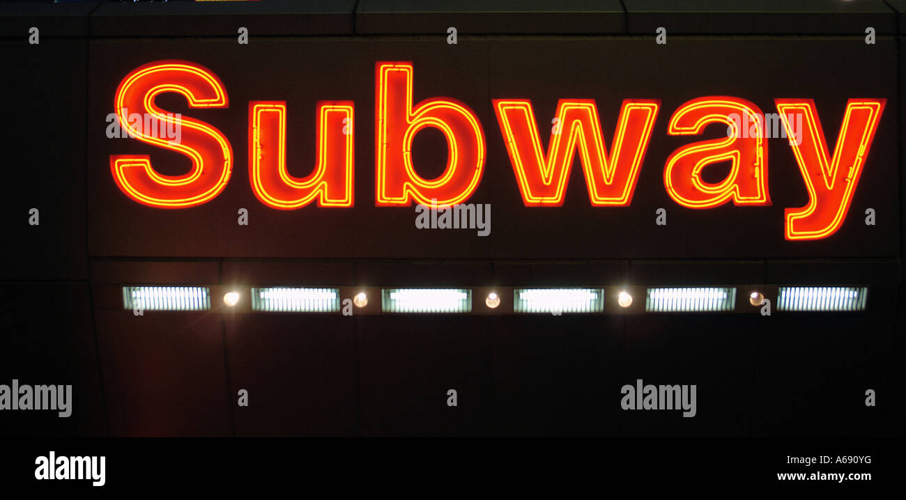 Urban Scene of a Subway Sign in New York City NYC USA Stock Photo - Alamy