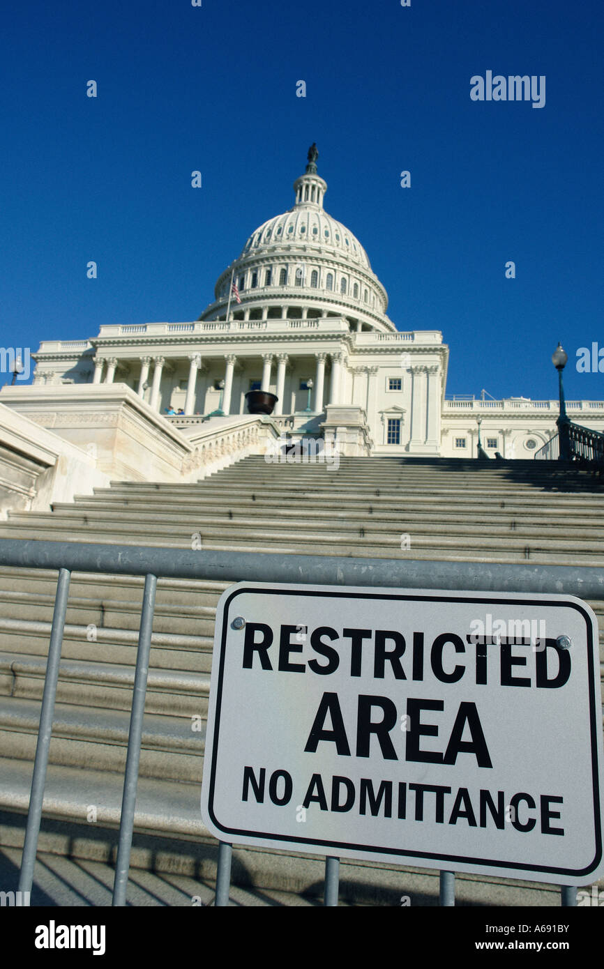 United States Capitol Building Washington DC USA Restricted Area No ...