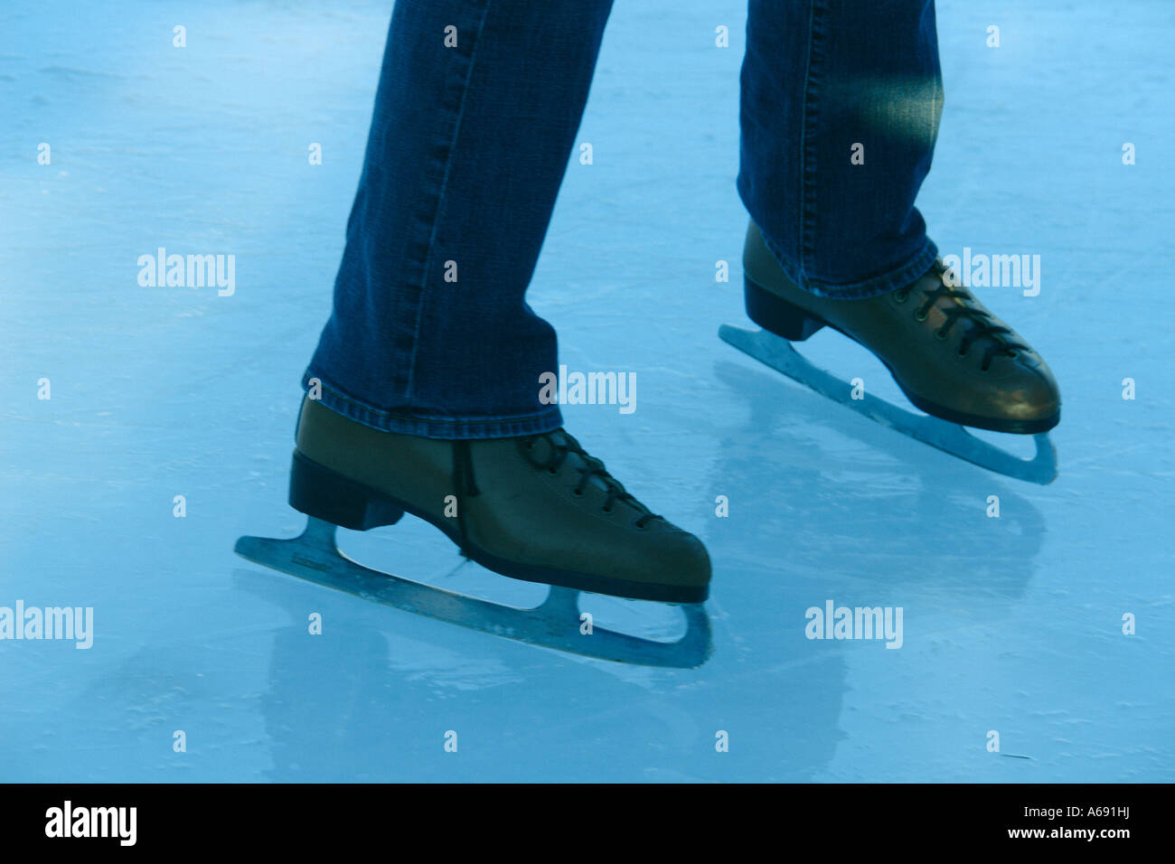 Winter Scene of an Ice Skater on an Ice Rink Copy Space Stock Photo - Alamy