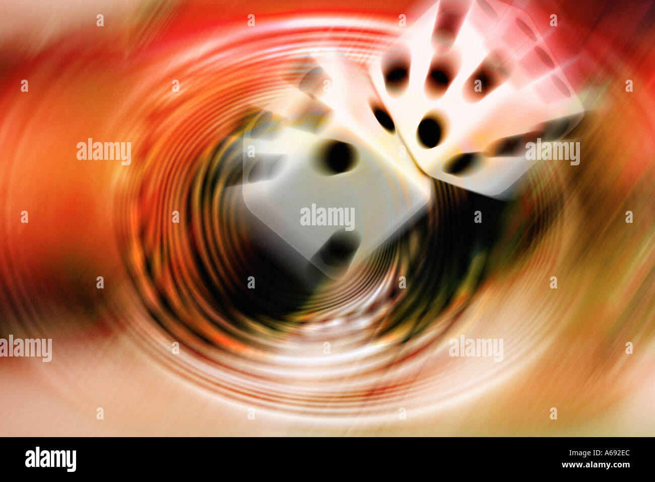 Rolling Dice in Motion Stock Photo - Alamy