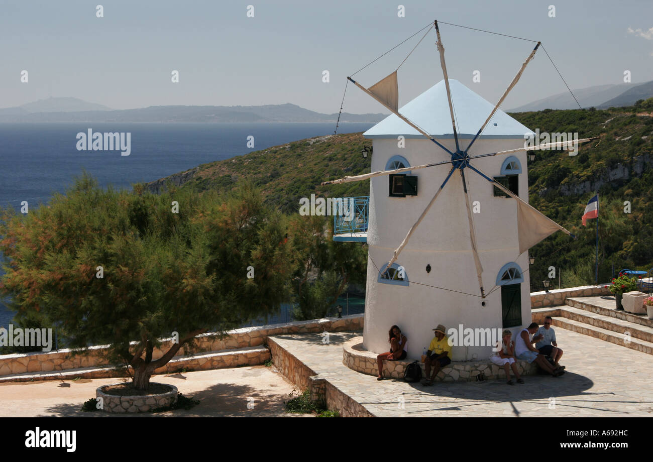 [Cape Skinari] windmill house with traditional sails and [sea view ...