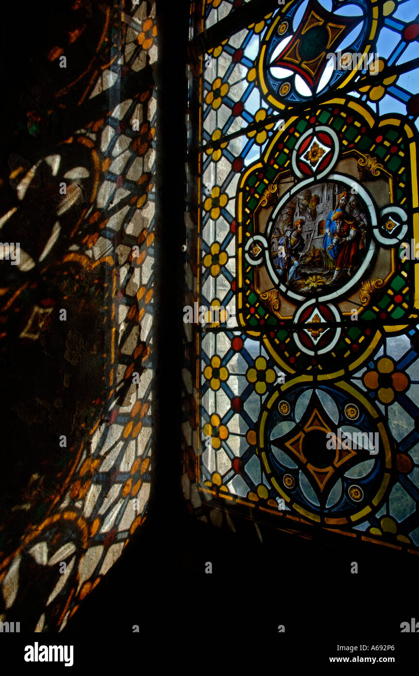 Stained Glass in Warwick Castle, Warwick, Warwickshire, England, UK ...