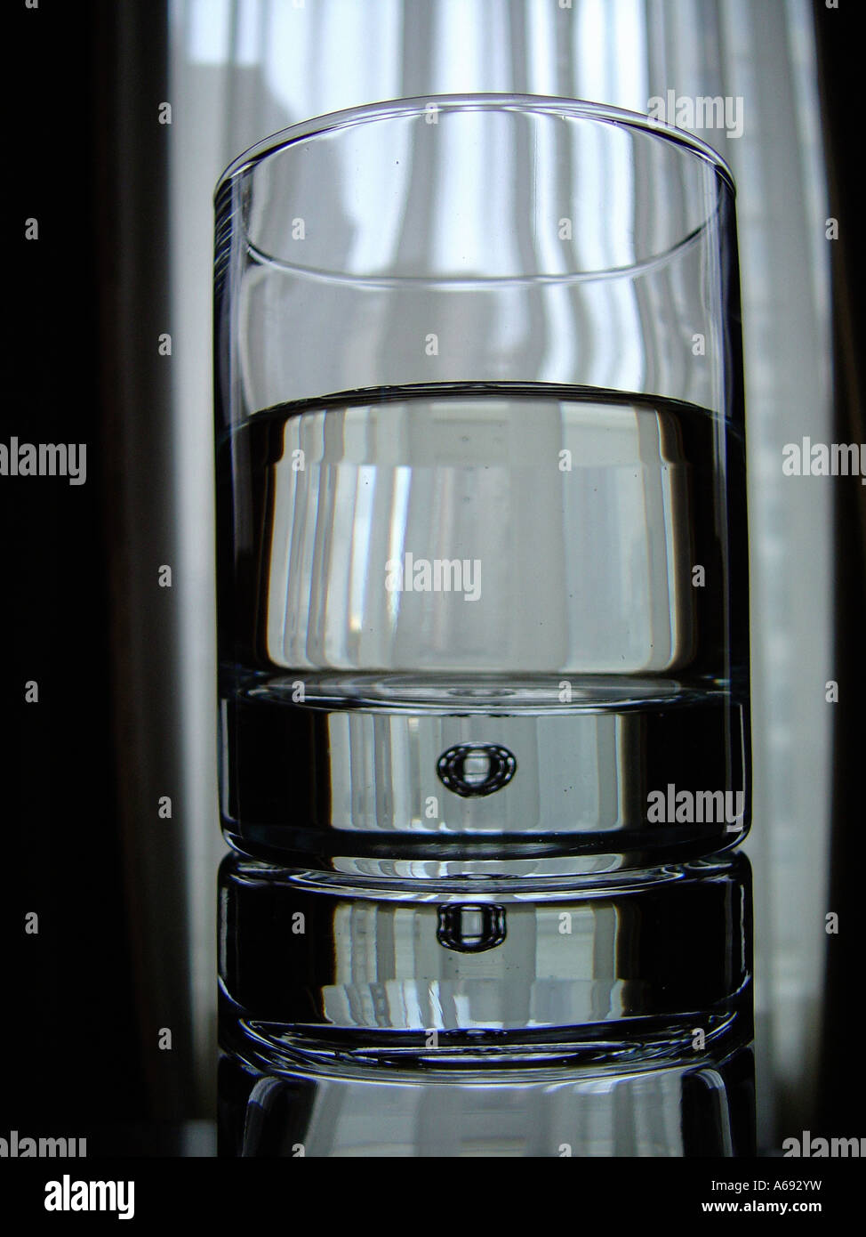 Selective Focus Still Life of Glass of Water H2O Glass is Half Full ...