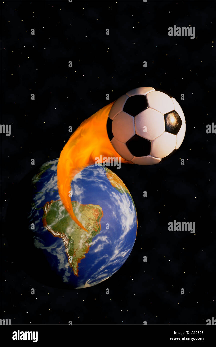 Flaming soccer ball from Brazil Stock Photo - Alamy