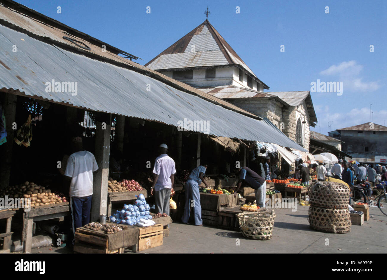 East Africa Tanzania Local Caption Zanzibar Stone Town Market Stock ...