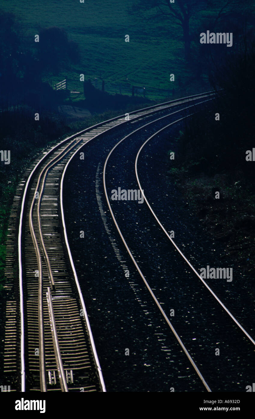 Empty railway track Stock Photo - Alamy