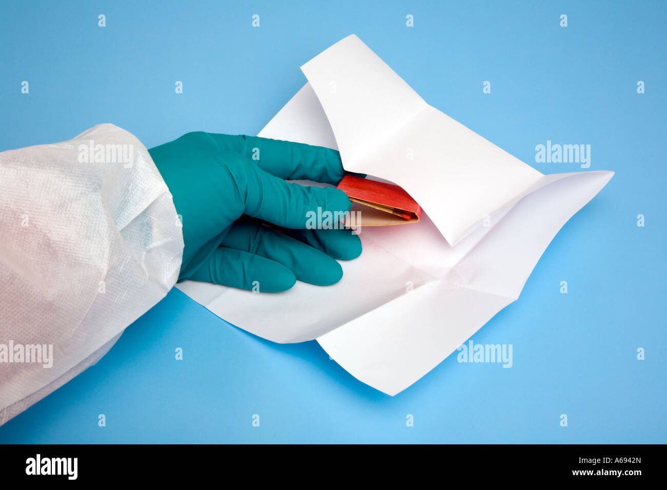 Book of matches being taken out from "Beachams Paper" for analysis in ...