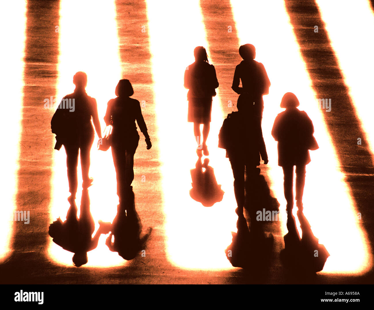 Back lit silhouettes of people Stock Photo - Alamy