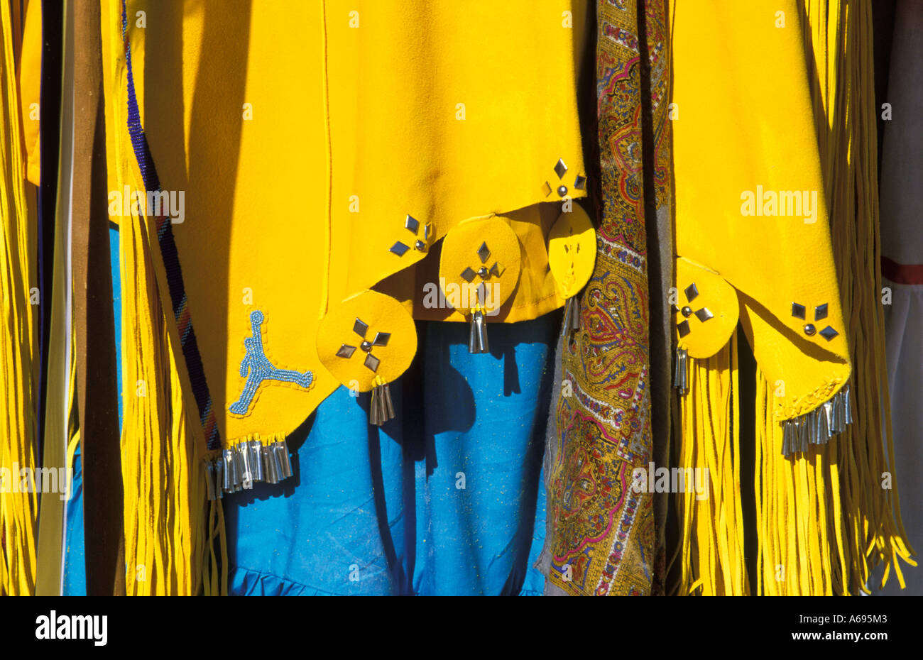 Apache girl's buckskin dress with the symbol of basketball player ...