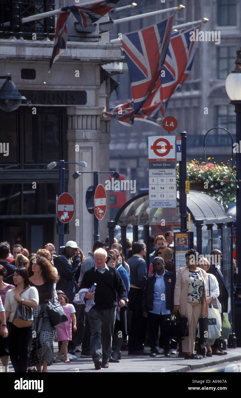 Queue england bus stop hi-res stock photography and images - Alamy