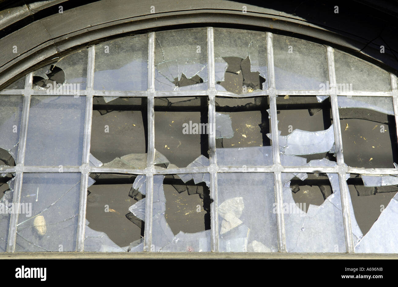 arch windows church bunde germany broken smashed damage violence ...
