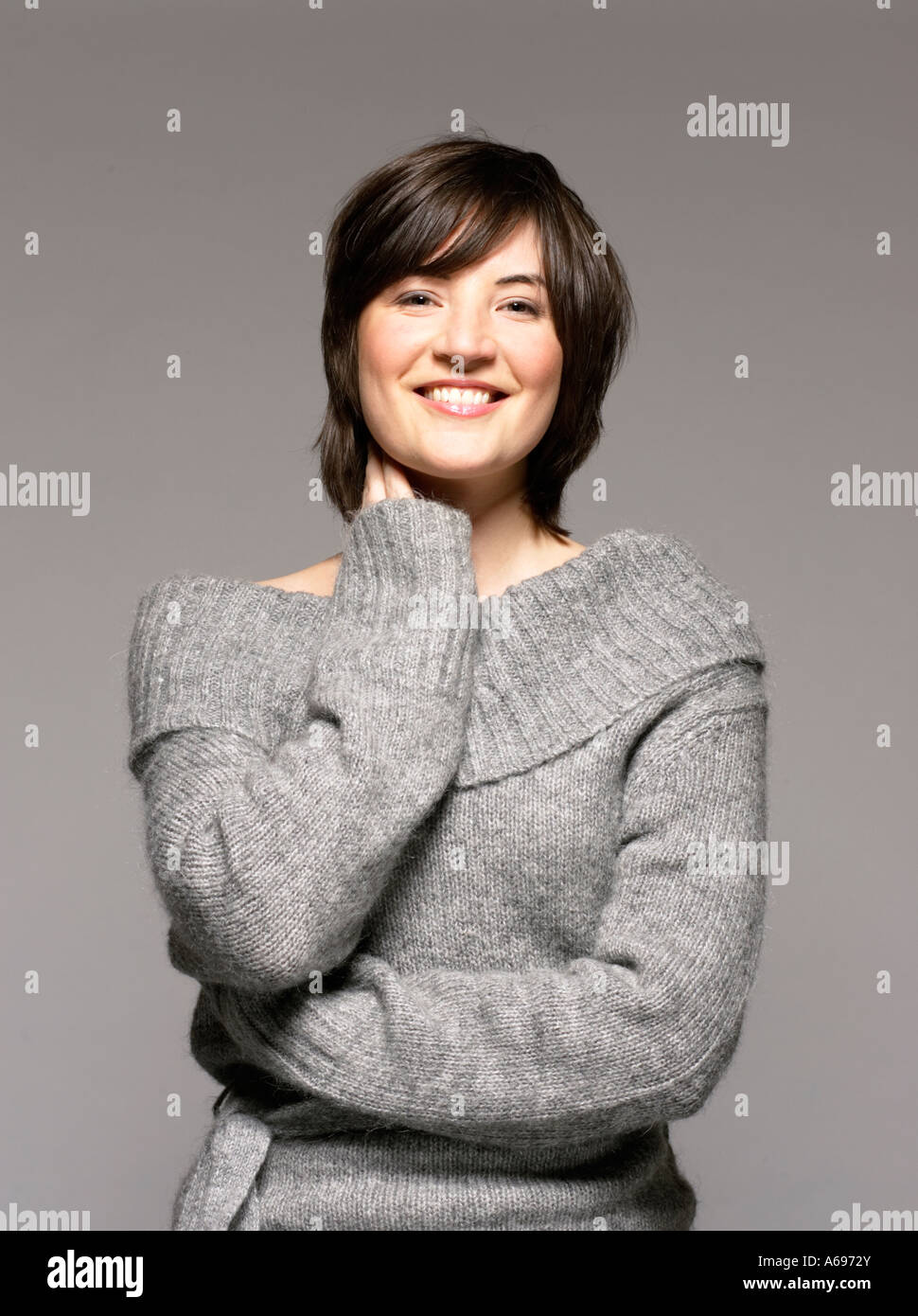 Portrait of woman smiling Stock Photo - Alamy