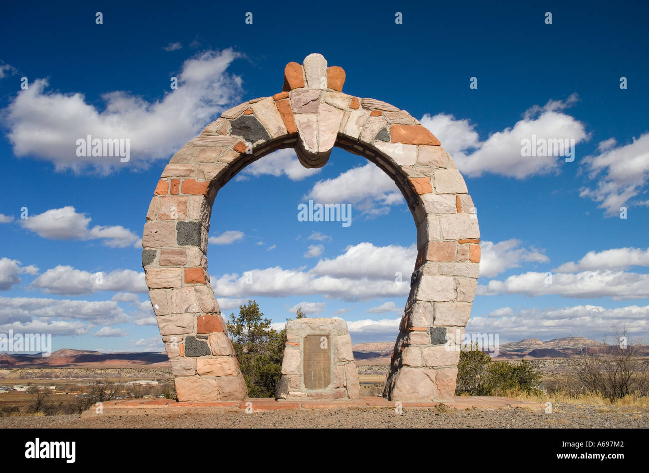 The Fort Wingate Time Capsule Arch overlooking the site of historic ...