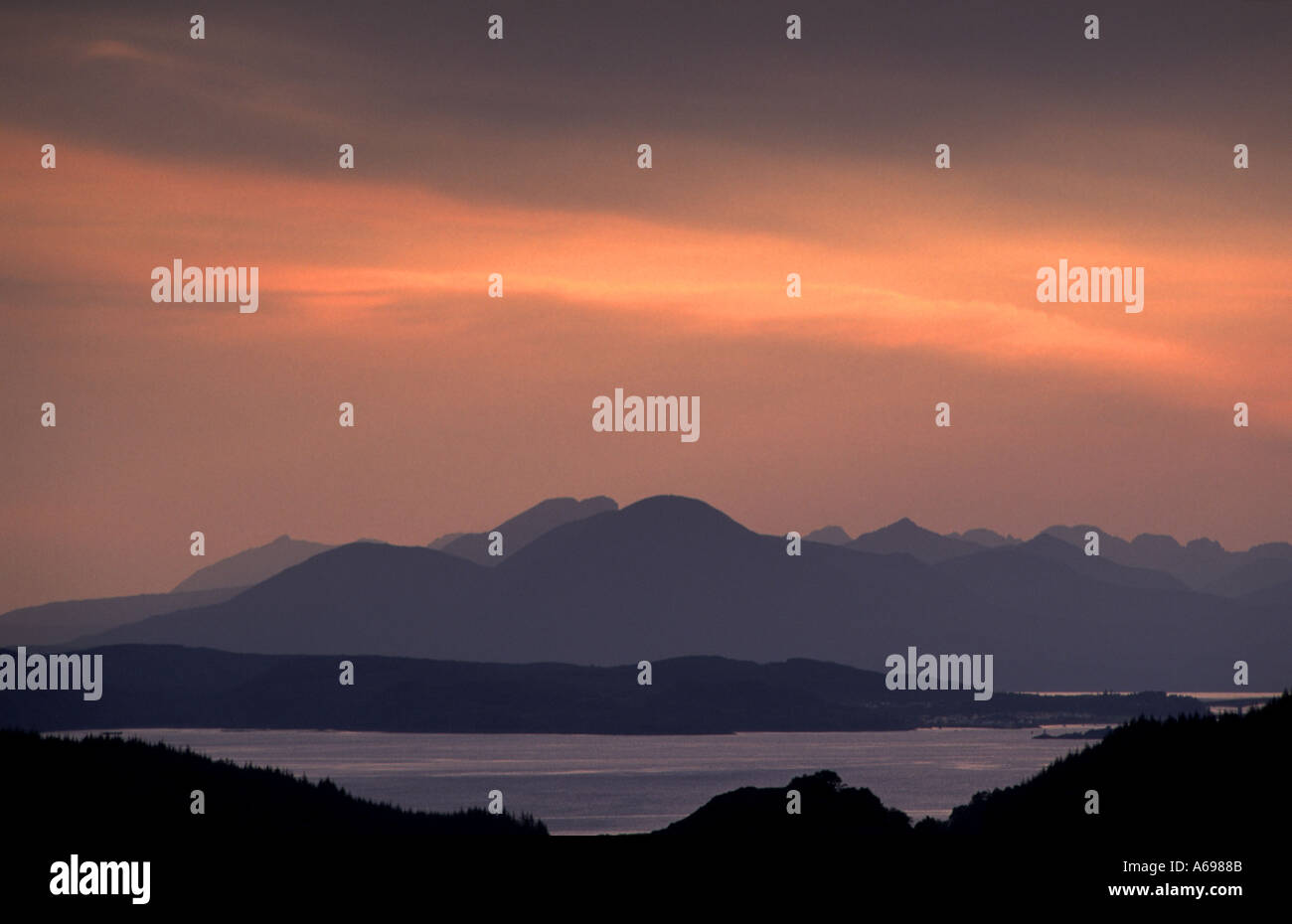 Isle of Skye Mountains at Sunset Scotland Stock Photo - Alamy