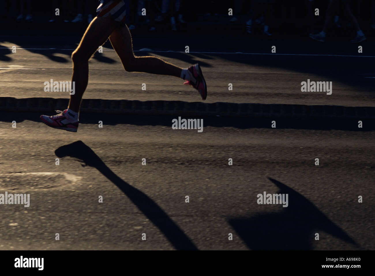 Seattle marathon early morning downtown streets with sunlight ...