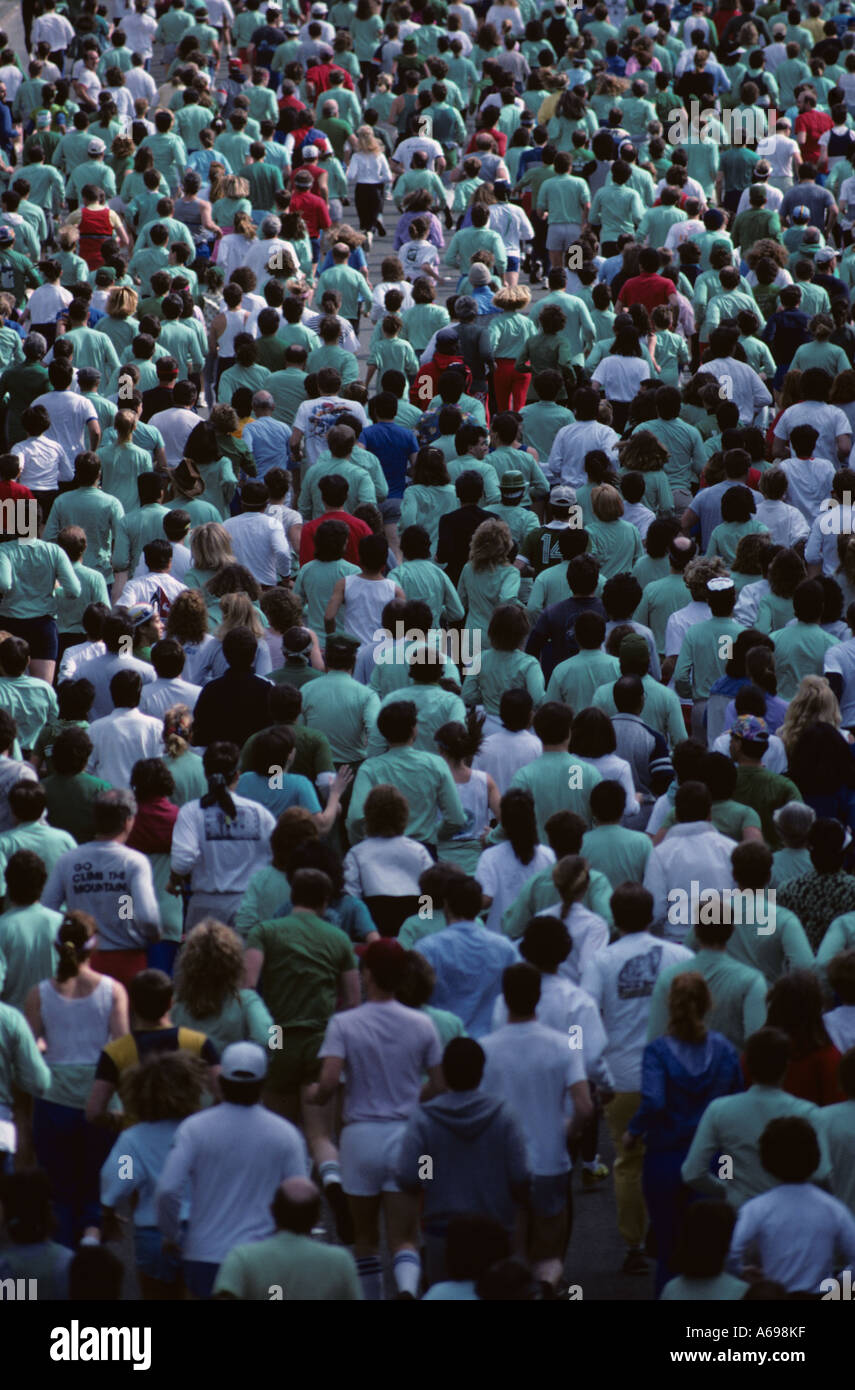 Retro image of Saint Patrick s Day Marathon race downtown Seattle with ...