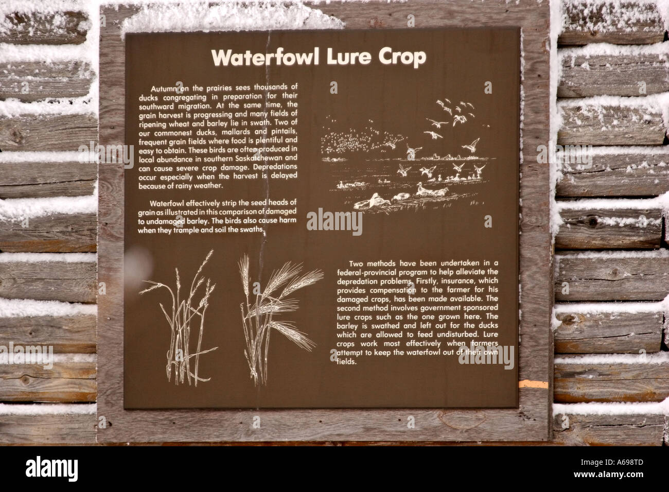 Wildlife Conservation sign in scenic Saskatchewan Canada Stock Photo ...