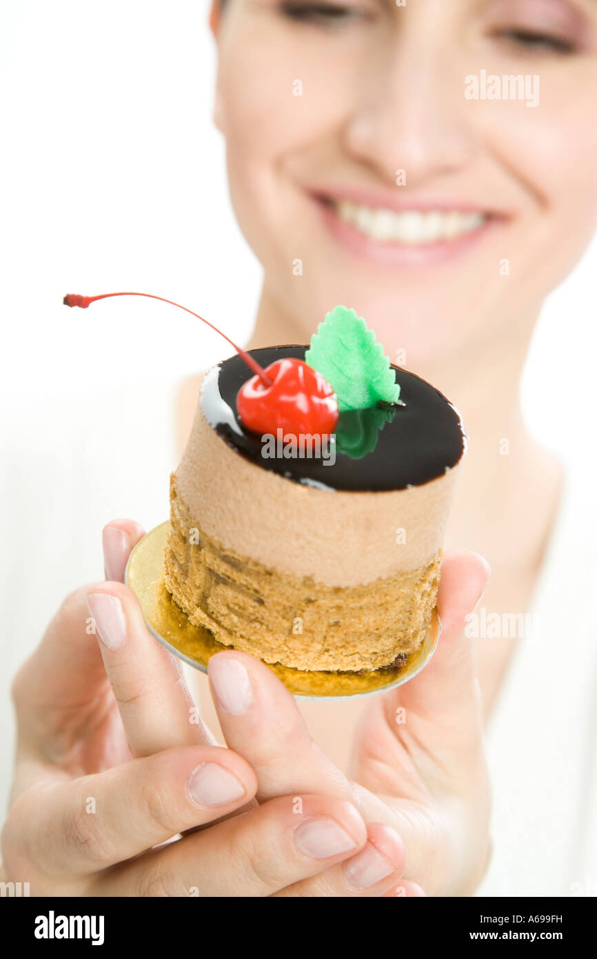 woman with cake Stock Photo - Alamy