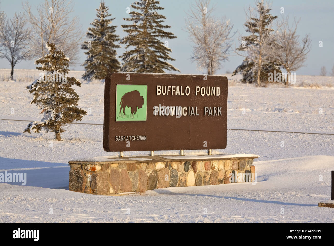 Buffalo Pound Provincial Park sign in scenic Saskatchewan Canada Stock ...
