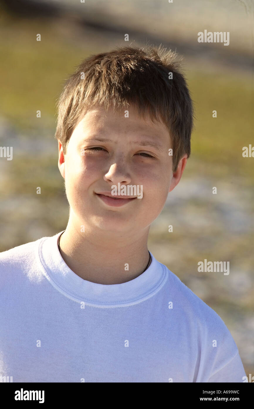 Boy posing on beach in scenic Florida USA Stock Photo - Alamy