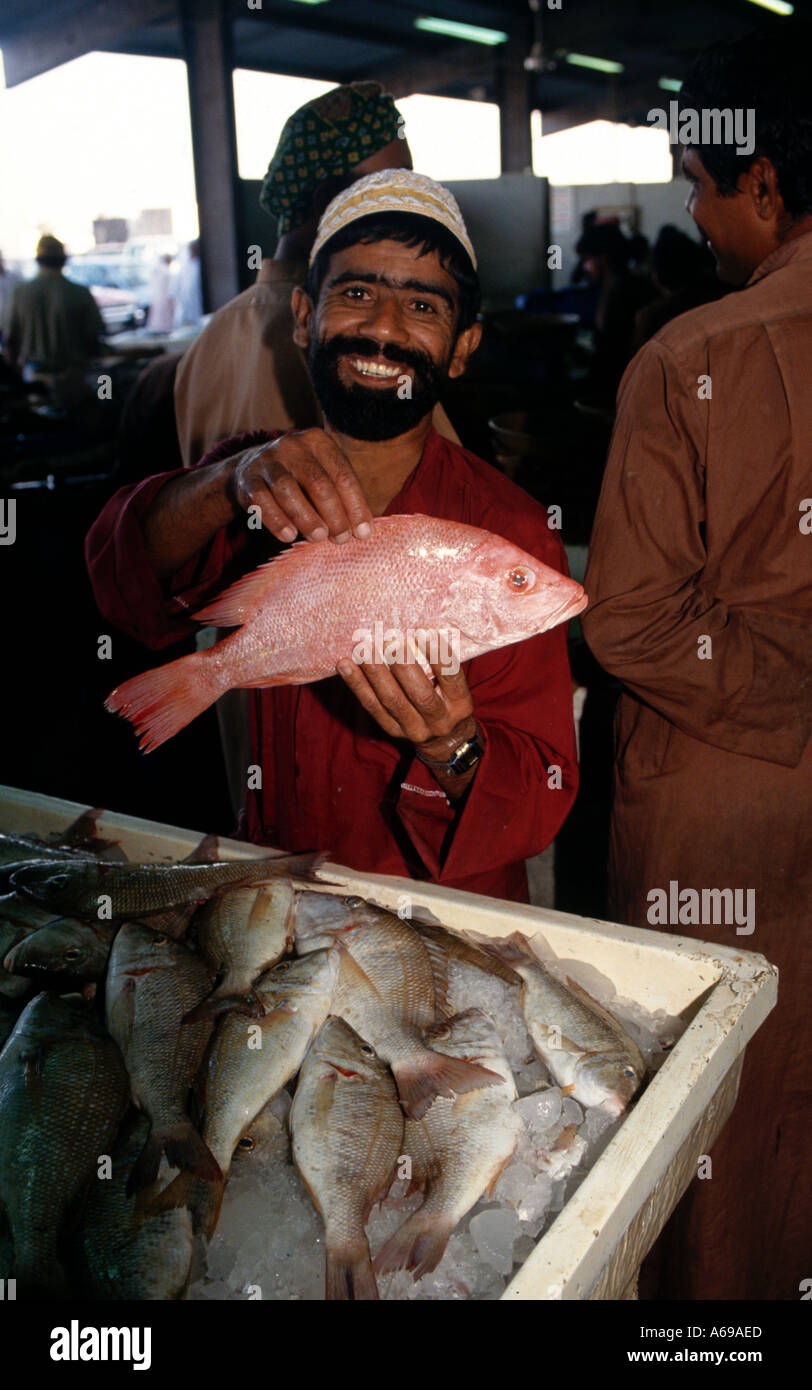 Market trader Dubai fish market United Arab Emirates Stock Photo - Alamy