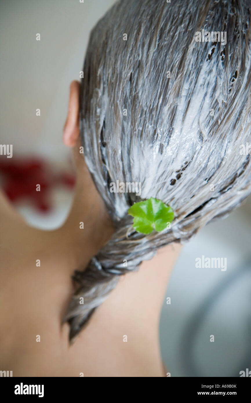 back of woman with hair mask Stock Photo - Alamy
